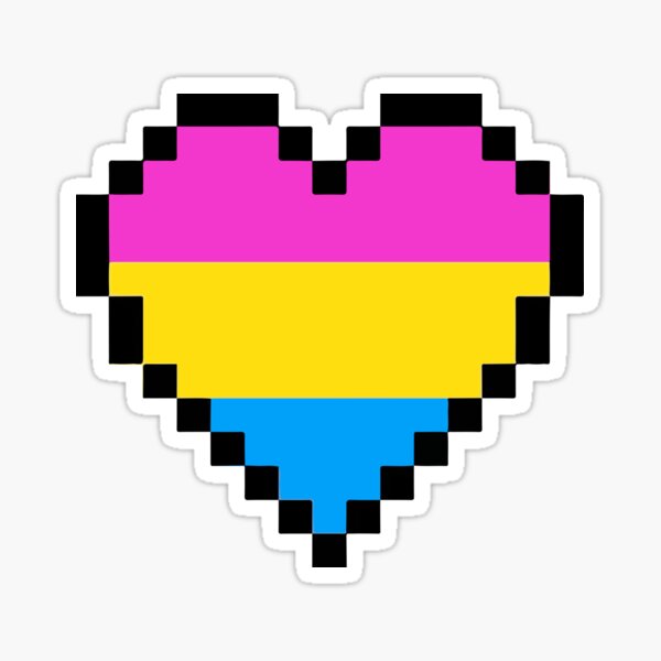 "Pixel Heart Pansexual/Panromantic Pride Flag (Black Background ...