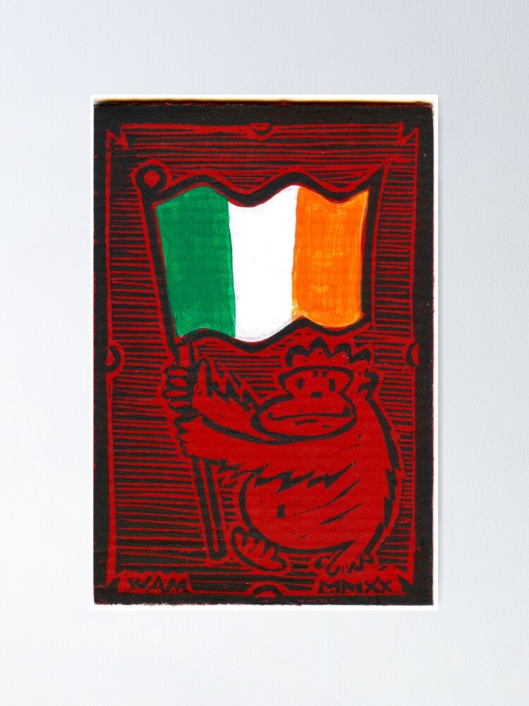 "Irish Flag Ape" Poster for Sale by WalterMoore | Redbubble
