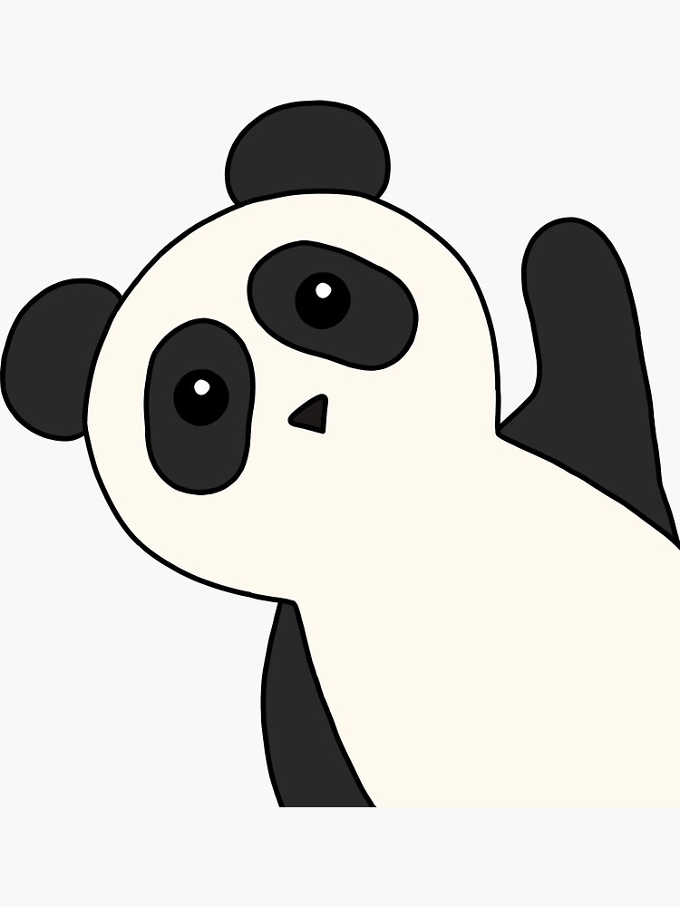"Cute Panda Waving" Sticker for Sale by LoneWolfArt | Redbubble