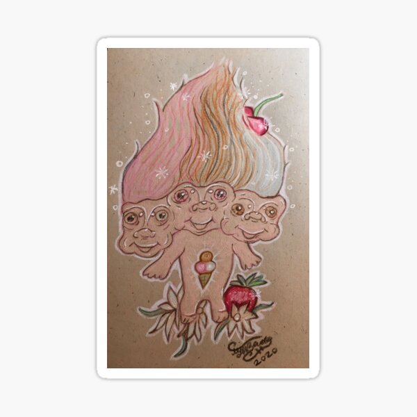 "Neapolitan ice cream dream troll doll " Sticker for Sale by ...