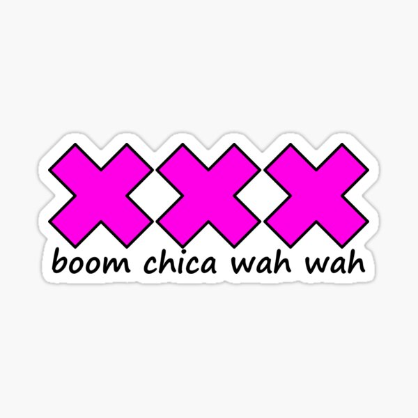 Sticker « Boom Chicka Wah Wah XXX Rose Cross Chica Cooler Style ...
