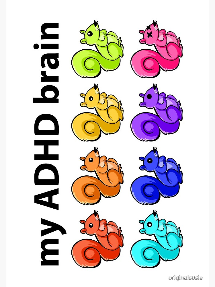 Cuaderno de espiral «my ADHD brain SQUIRREL - colorido, divertido y ...