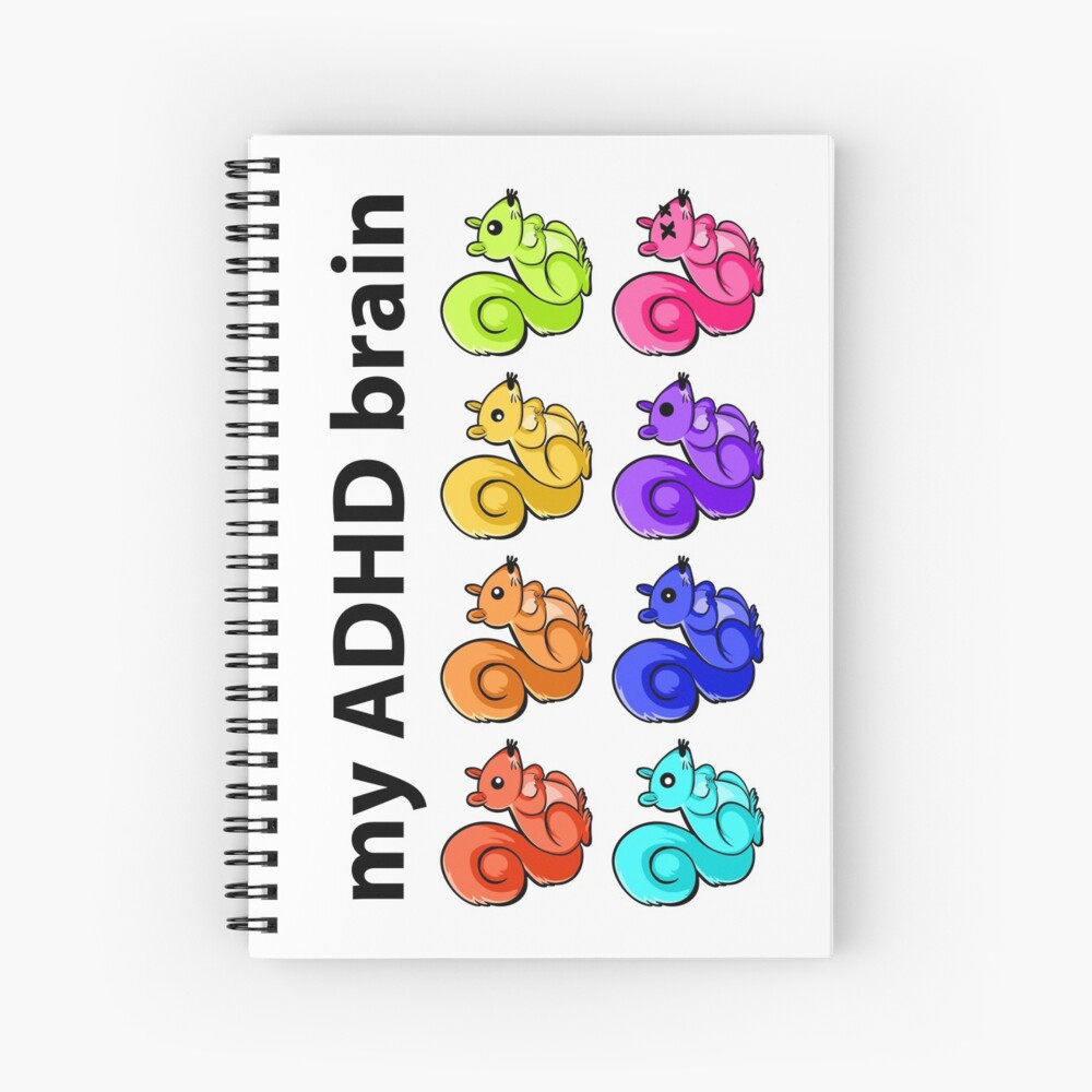 Cuaderno de espiral «my ADHD brain SQUIRREL - colorido, divertido y ...