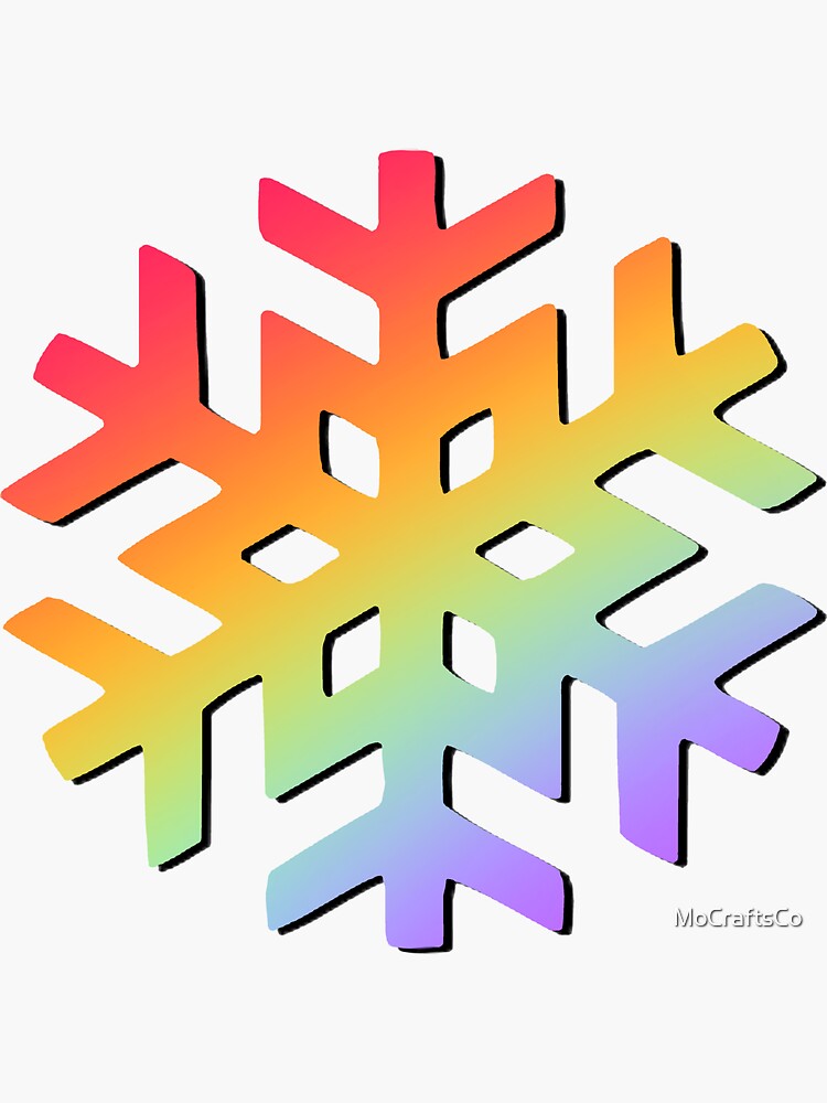 "Rainbow Snowflakes" Sticker for Sale by MoCraftsCo | Redbubble