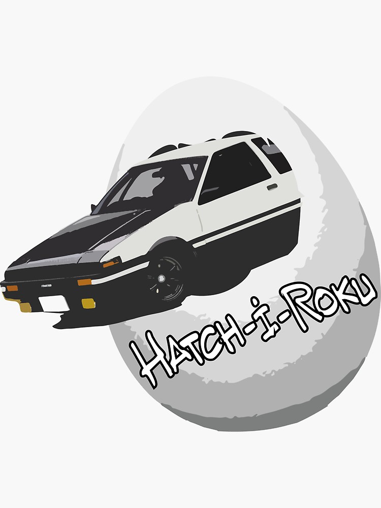 "Hachi Roku AE86 Corolla Hatching Egg Pun" Sticker for Sale by ...