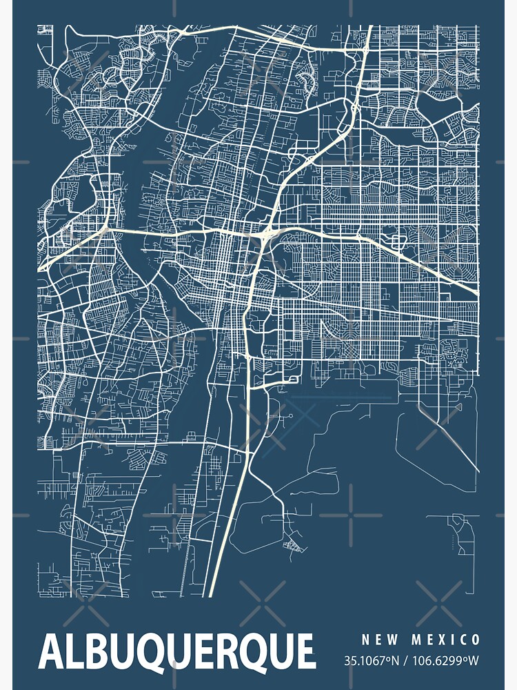 "Albuquerque Map Print Poster Wall Art / Albuquerque New Mexico NM ...