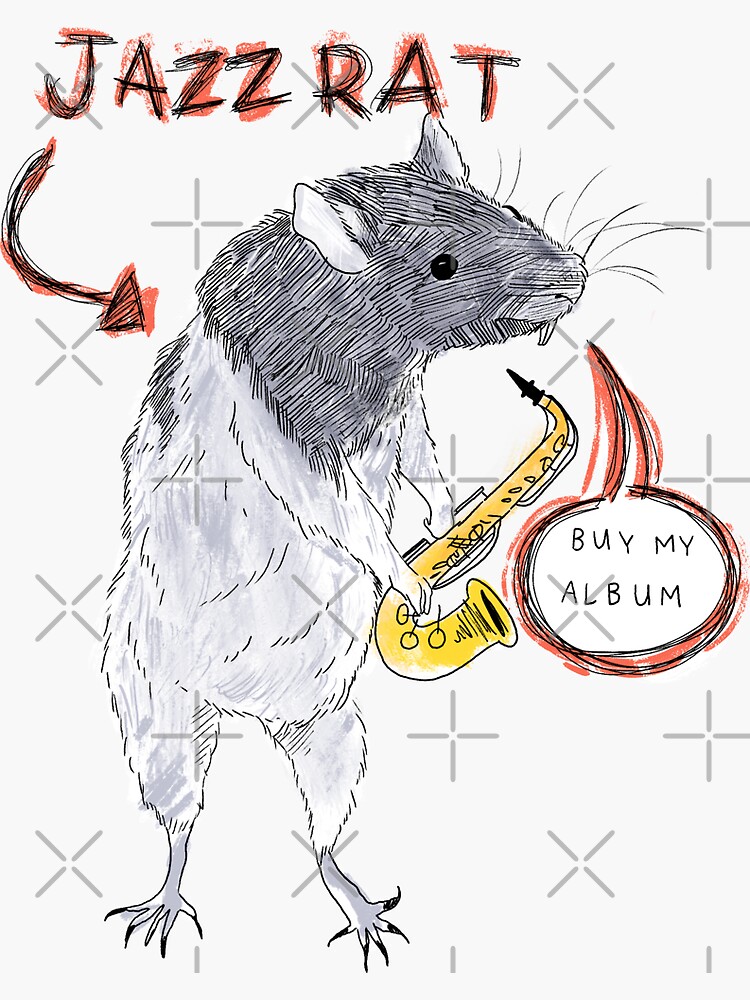"Jazz Rat - The King of New Orleans" Sticker by Wyatt-Designs | Redbubble