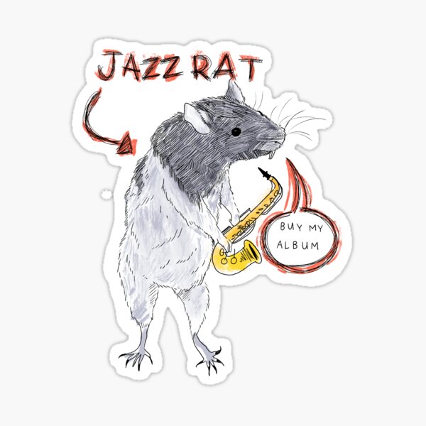 "Jazz Rat - The King of New Orleans" Sticker by Wyatt-Designs | Redbubble