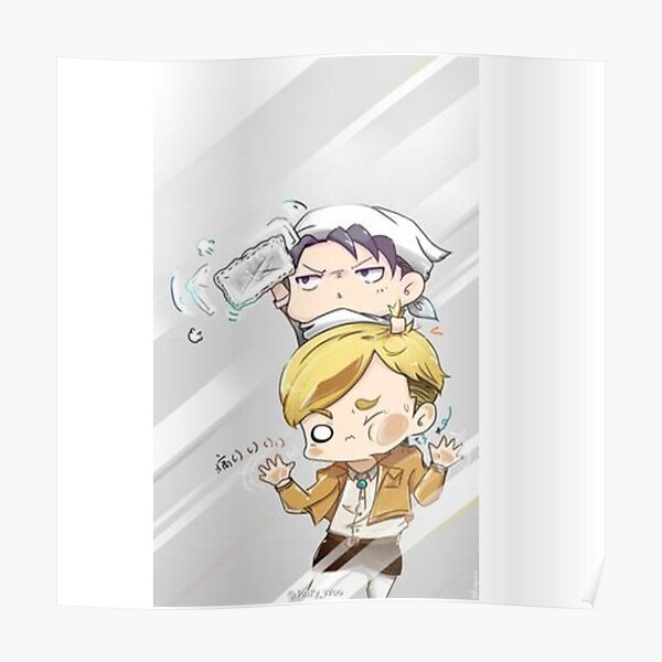 "levi and erwin attack on titan chibi " Poster by eman-mohammed | Redbubble