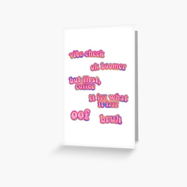 "pastel rainbow holo vibe check ok boomer pack" Greeting Card for Sale ...