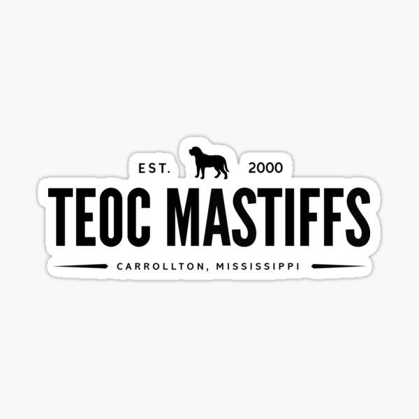 "TEOC Mastiffs" Sticker for Sale by Tom Hawkins | Redbubble
