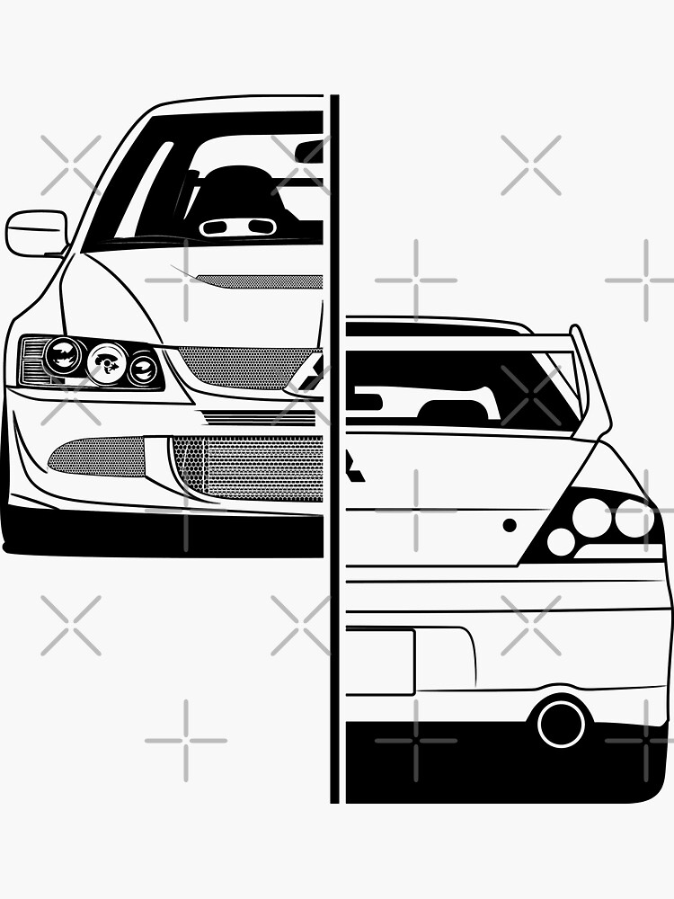 "Mitsubishi Lancer EVO 8 Best Shirt Design" Sticker for Sale by ...