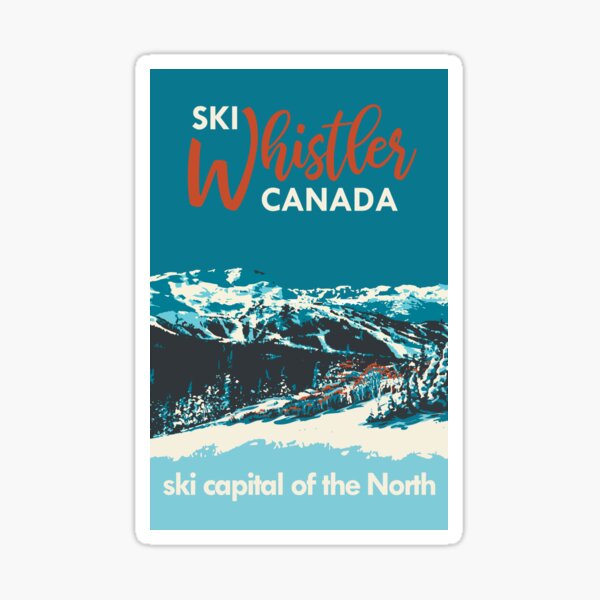 "Vintage Whistler Canada Ski Poster" Sticker by ROEDERcraft | Redbubble