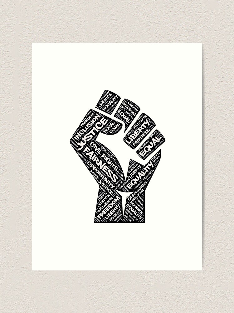 "African American Civil Rights Black Power Fist Justice Design" Art ...