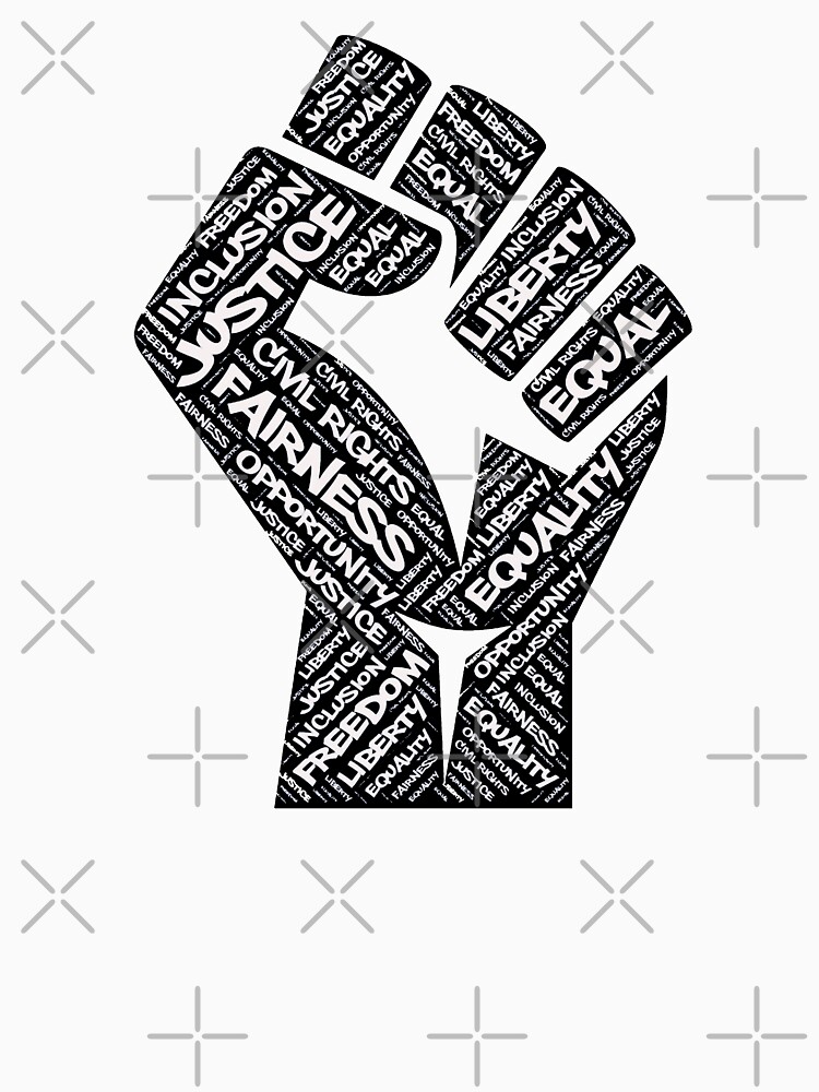 "African American Civil Rights Black Power Fist Justice Design" T-shirt ...
