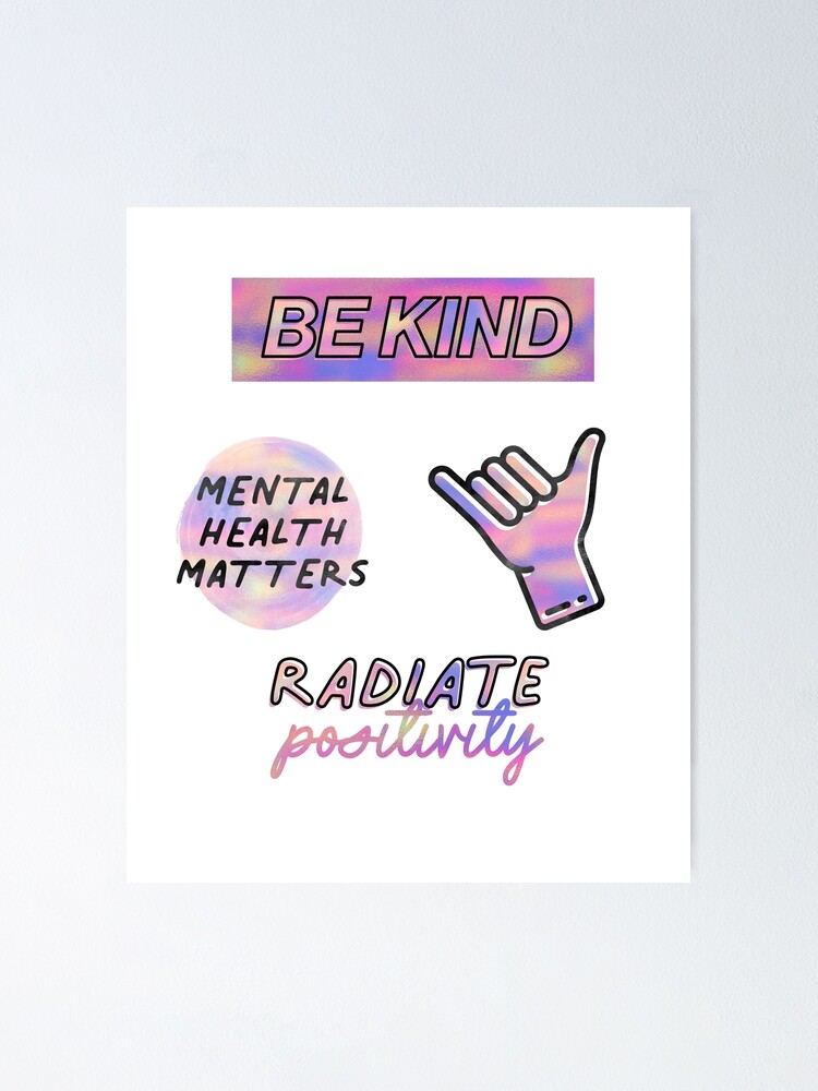 "pastel rainbow holo be kind kindness pack" Poster by summerpositif ...