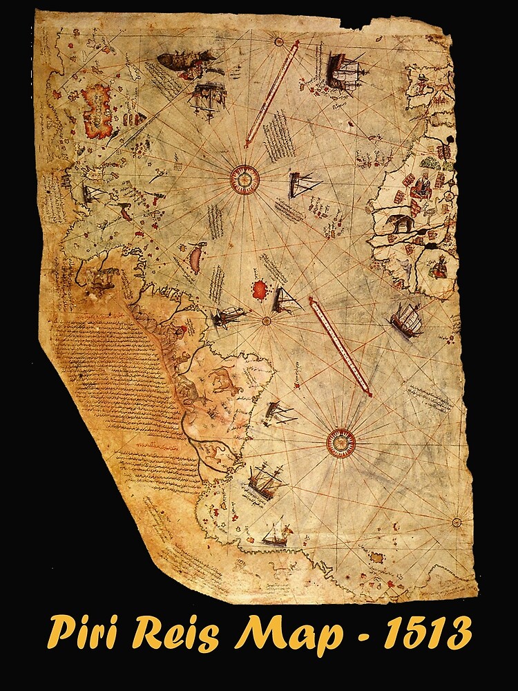 "Piri Reis 1513 Map" T-shirt for Sale by HavelinMaking | Redbubble ...