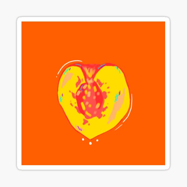 "peach half" Sticker for Sale by pe-echi | Redbubble