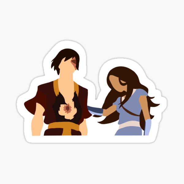"ATLA - Katara and Zuko" Sticker for Sale by prongsiepop | Redbubble