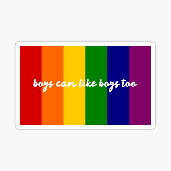 "Boys Can Like Boys - Funny LGBTQ Pride" Sticker by Edography | Redbubble