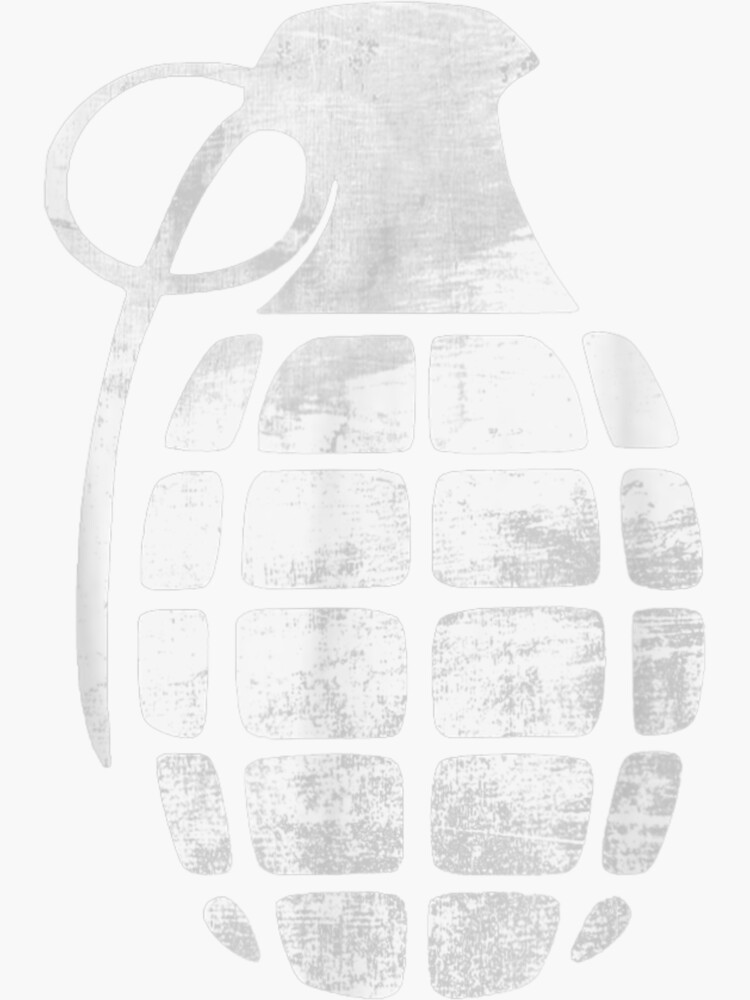 "RETRO GRENADE BOMB army war explosive" Sticker by Reuben-Hooper-4 ...