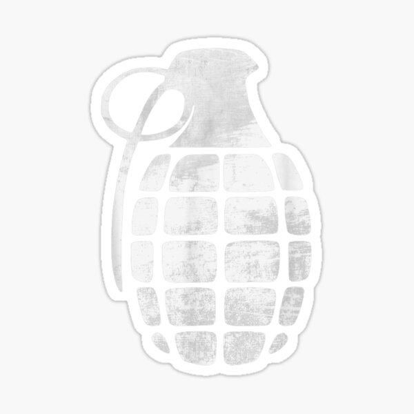 "RETRO GRENADE BOMB army war explosive" Sticker by Reuben-Hooper-4 ...