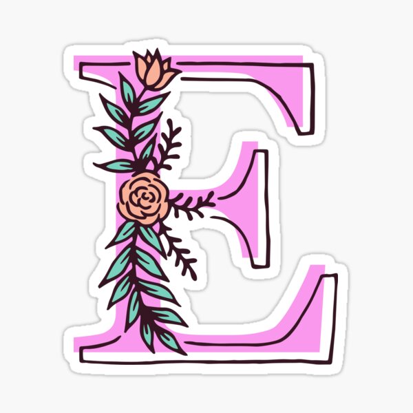 "Letter E" Sticker for Sale by ArtsyEGrace | Redbubble