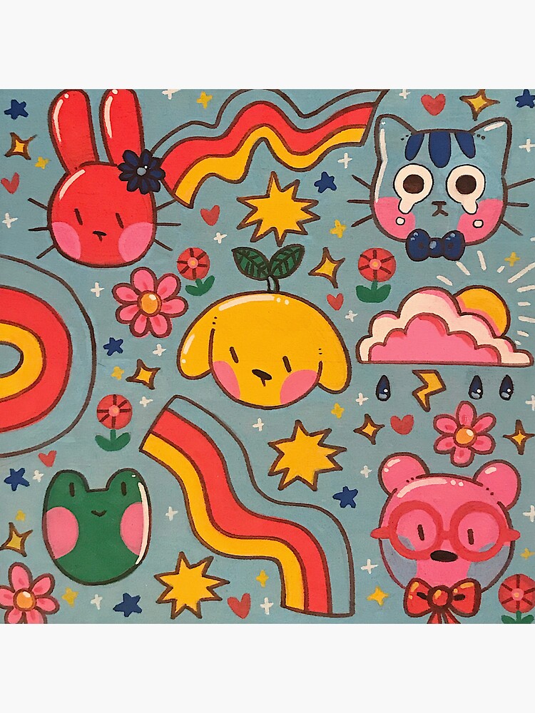 "Cute Animal Friends" Sticker by Artsyrose-Art | Redbubble