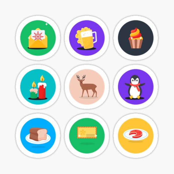 "Christmas Party Pack" Sticker for Sale by Rabia01 | Redbubble