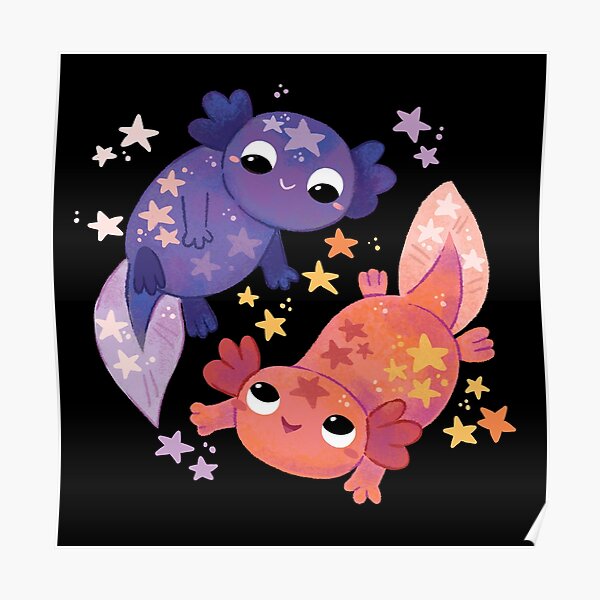 "Star Galaxy Axolotls" Poster for Sale by michelledraws | Redbubble