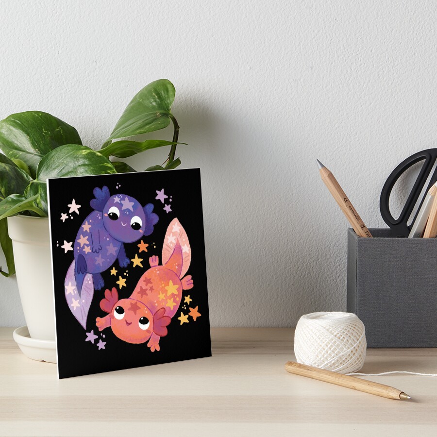 "Star Galaxy Axolotls" Art Board Print by michelledraws | Redbubble