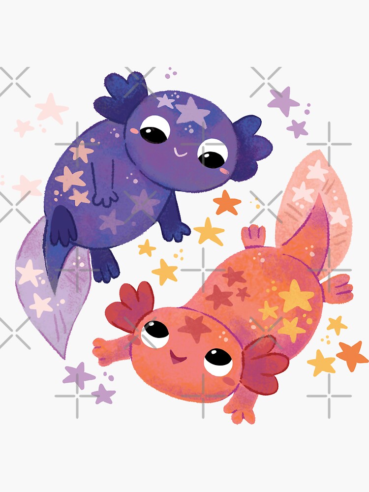 "Star Galaxy Axolotls" Sticker for Sale by michelledraws | Redbubble