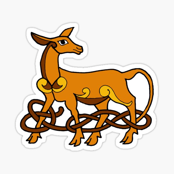 "Medieval Art Celtic Knot Brown Deer" Sticker for Sale by CroyleC ...