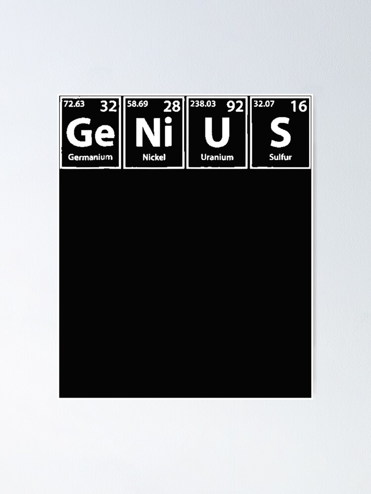 "Genius GeNiUS Periodic Table Elements" Poster for Sale by McKeePenton ...