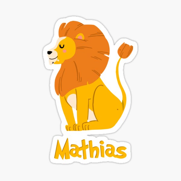 Pegatina «Mathias Lion Baby Boy Nombre de animal salvaje» de ...