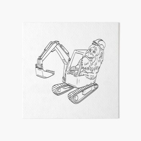 "Sasquatch or Bigfoot Wearing Hardhat Driving a Mechanical Digger ...
