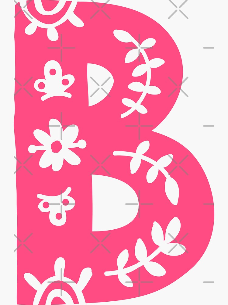 "Pink Letter B Monogram personalized name print " Sticker for Sale by ...