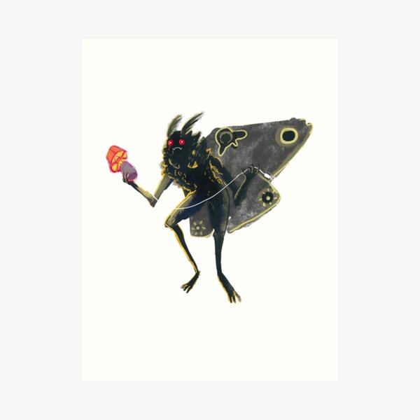 "Mothman with lamp" Art Print for Sale by Aliien | Redbubble
