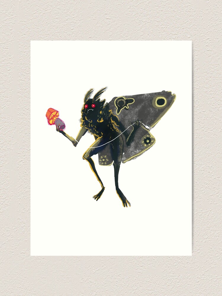 "Mothman with lamp" Art Print for Sale by Aliien | Redbubble