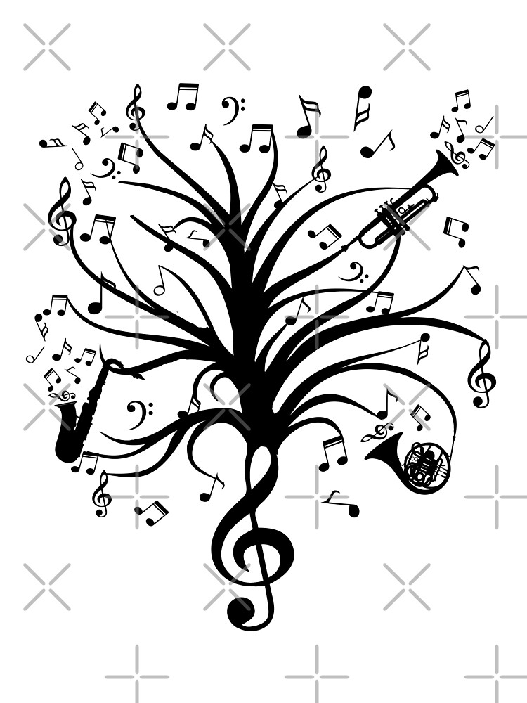 "Treble Clef Music Tree and Notes" Poster for Sale by Primroaddesigns ...