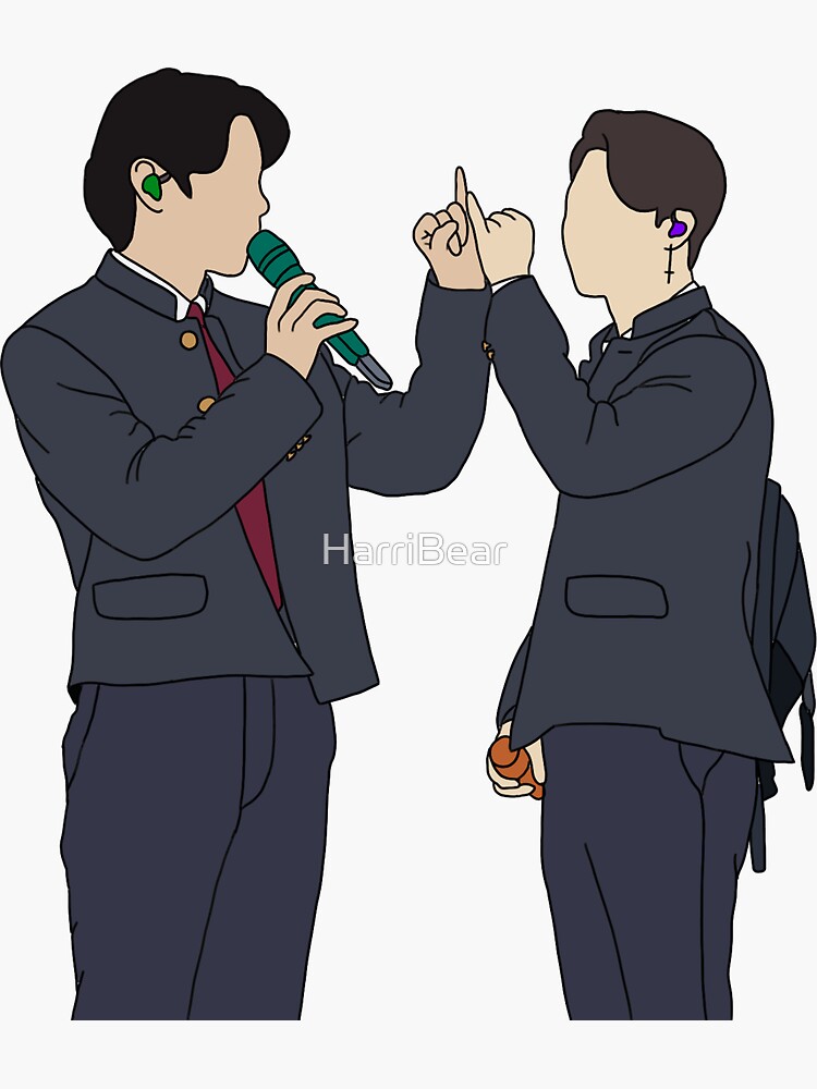 "BTS Friends Vmin Performance minimalist art" Sticker for Sale by ...