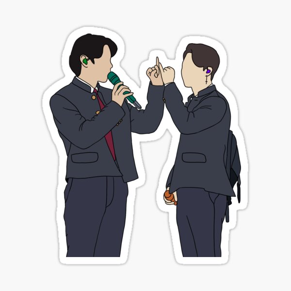 "BTS Friends Vmin Performance minimalist art" Sticker for Sale by ...