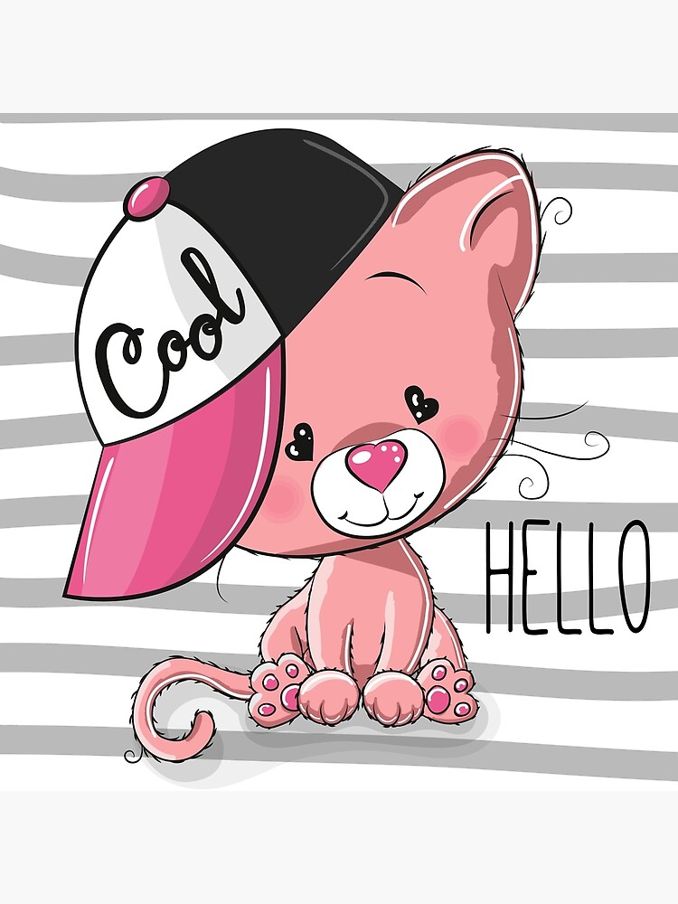 "Hello Cool Kitty" Poster by MisterGooseShop | Redbubble