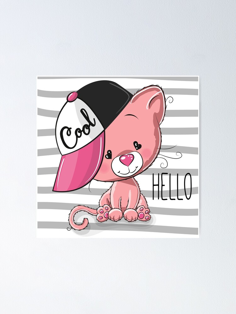"Hello Cool Kitty" Poster by MisterGooseShop | Redbubble