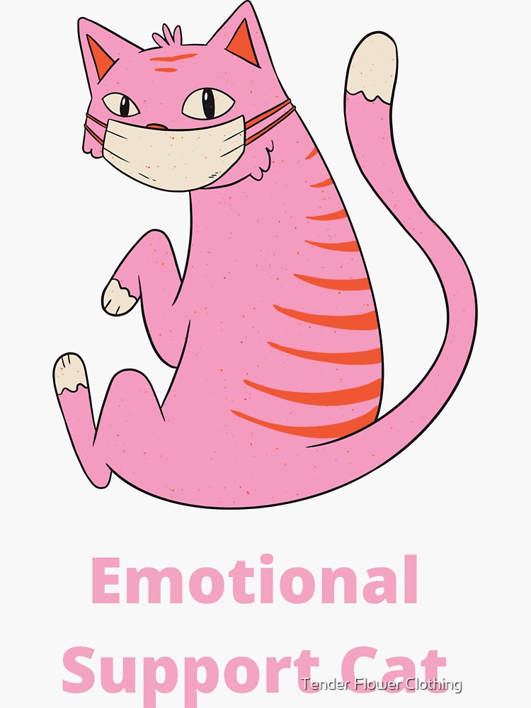 "Emotional Support Cat" Sticker for Sale by Barry Stannard | Redbubble