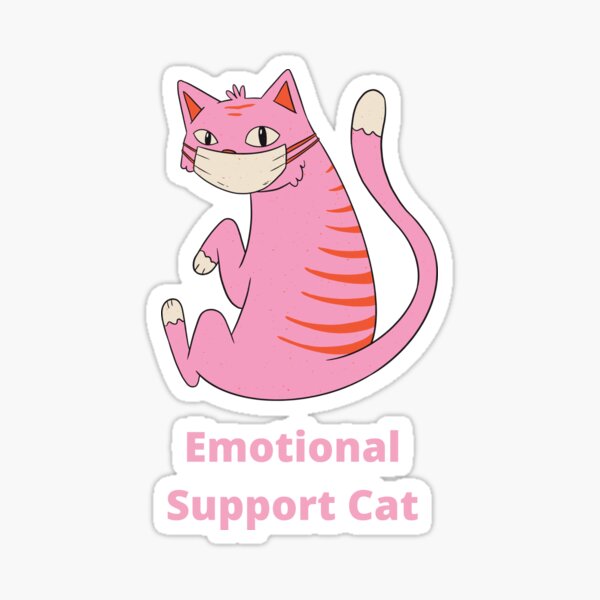 "Emotional Support Cat" Sticker for Sale by Barry Stannard | Redbubble