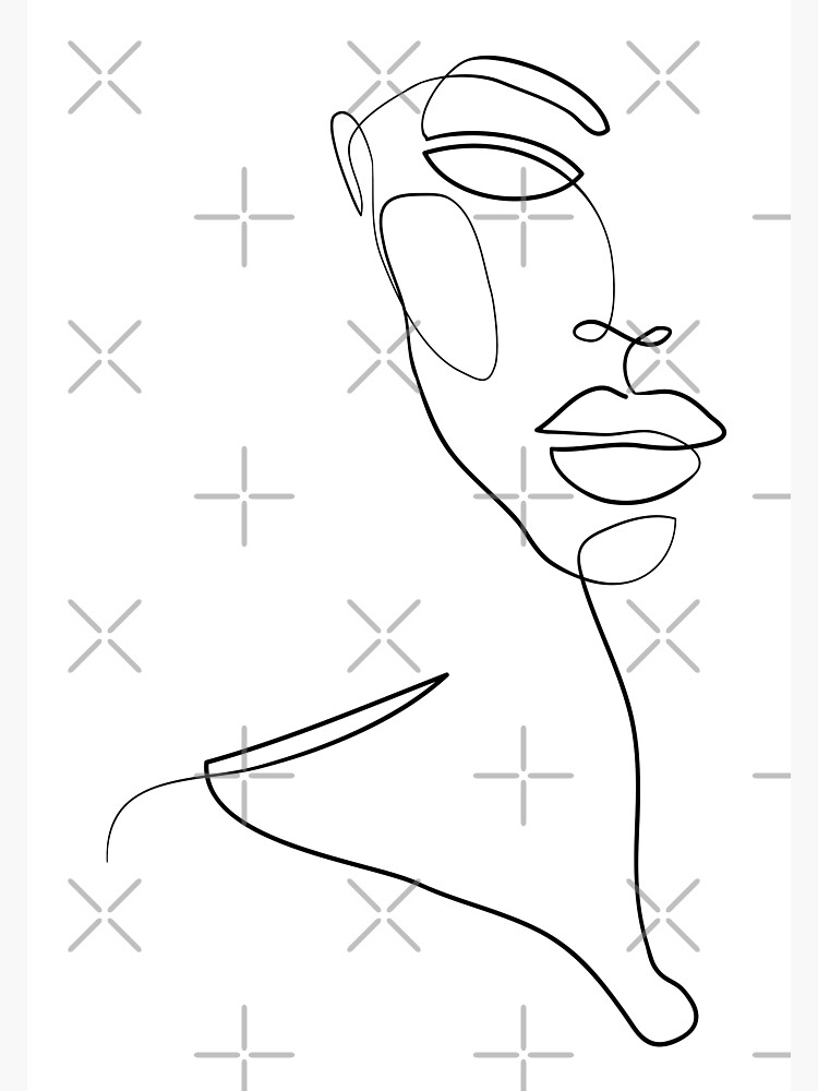 "Hidden faces - Minimal line art" Poster for Sale by InspiRin | Redbubble