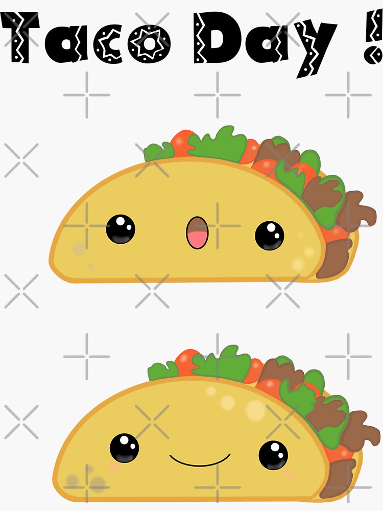 "Taco Day Emoji Tacos " Sticker for Sale by L1221e92 | Redbubble