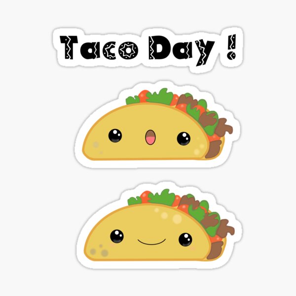 "Taco Day Emoji Tacos " Sticker for Sale by L1221e92 | Redbubble
