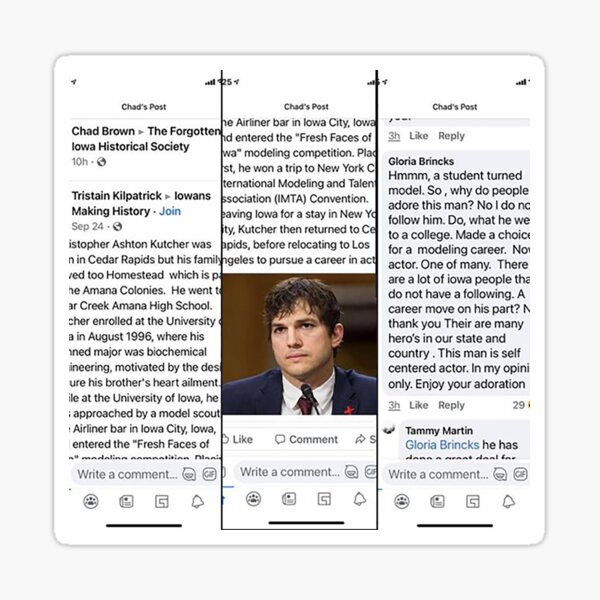 "ASHTON KUTCHER DUNNIT" Sticker for Sale by RAllan1 | Redbubble